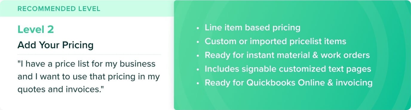 Setup Levels Overview